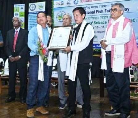 Best Fish Farmer award to Phip Raj Subba - Sikkimexpress