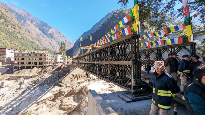 Bailey bridge launched at Chungthang to restore connectivity ...